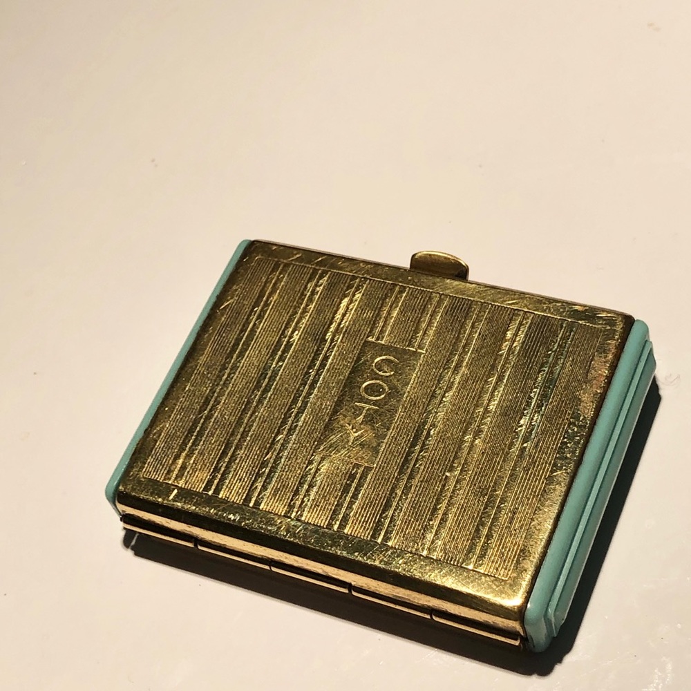 Vintage Coty Art Deco Blue Compact - Gem
